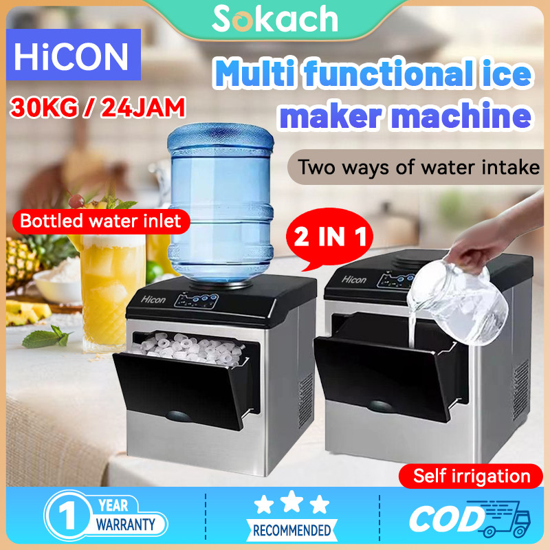 Jual HICON&Garansi Mesin Es Batu Ice Maker Machine 30KG/24Jam 15L Galon ...