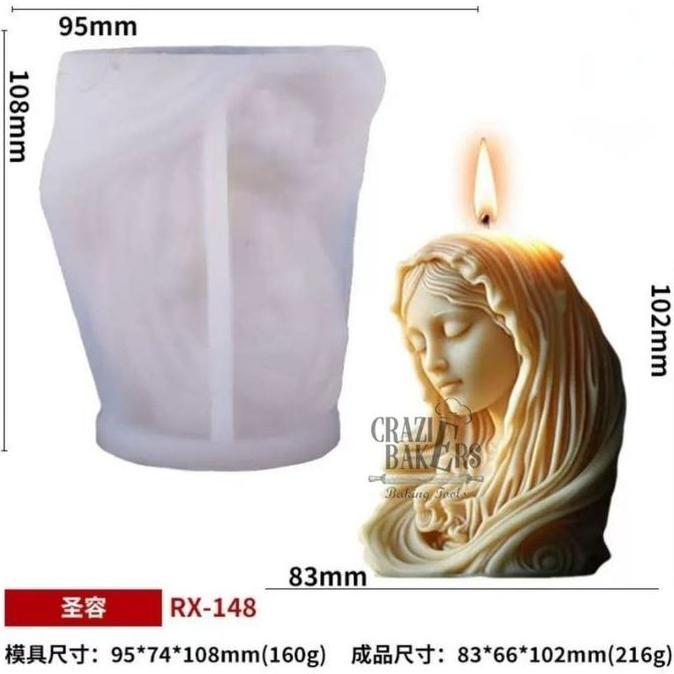 Jual CETAKAN SILIKON CANDLE PUDDING RELIGIOUS VIRGIN MARY JESUS - BUND ...