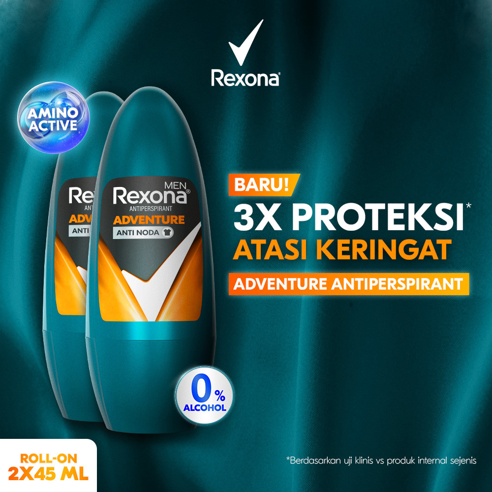 Jual Rexona Men Motion Sense Deodorant Roll On Adventure 2 x 45 mL ...