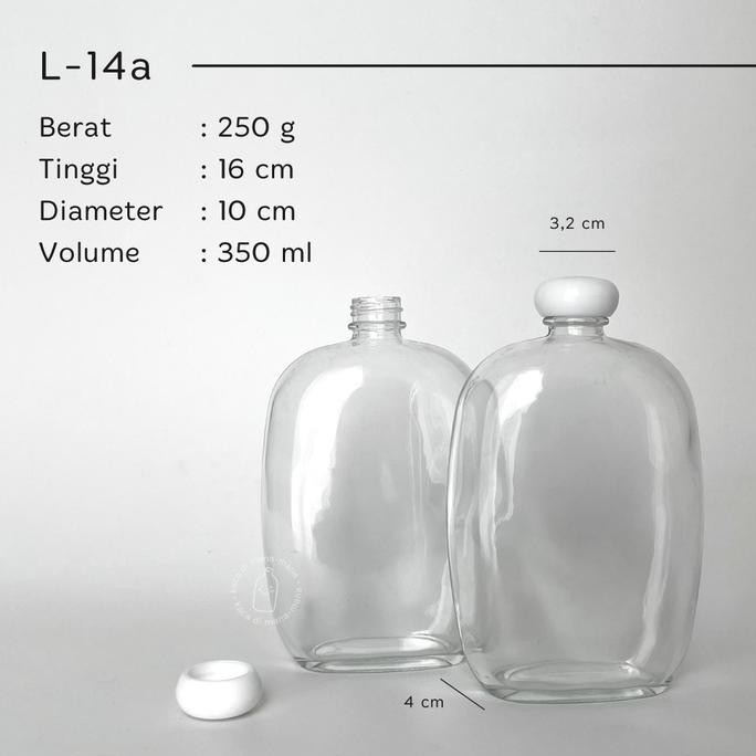 Jual Botol kaca bulat gepeng Bloom Series glass bottle - botol juice ...