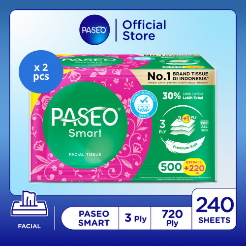 Jual Paseo Smart Facial Soft Pack 720 Ply MT x 2 pcs | Shopee Indonesia