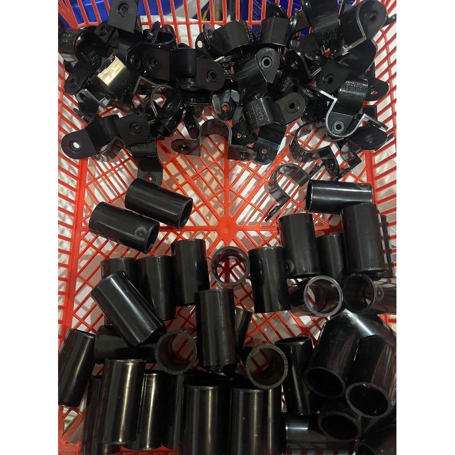 Jual ~^~^~^] Fitting dan Klem Pipa Listrik Hitam Conduit 20 mm | Shopee ...