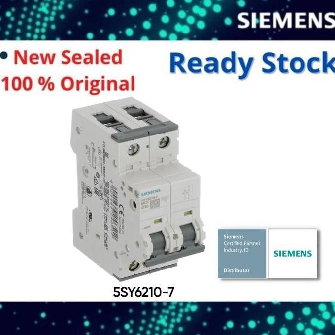 Jual SIEMENS 5SY6210-7 Miniature circuit breaker 400 V 6kA, 2-pole, C, 10A | Shopee Indonesia