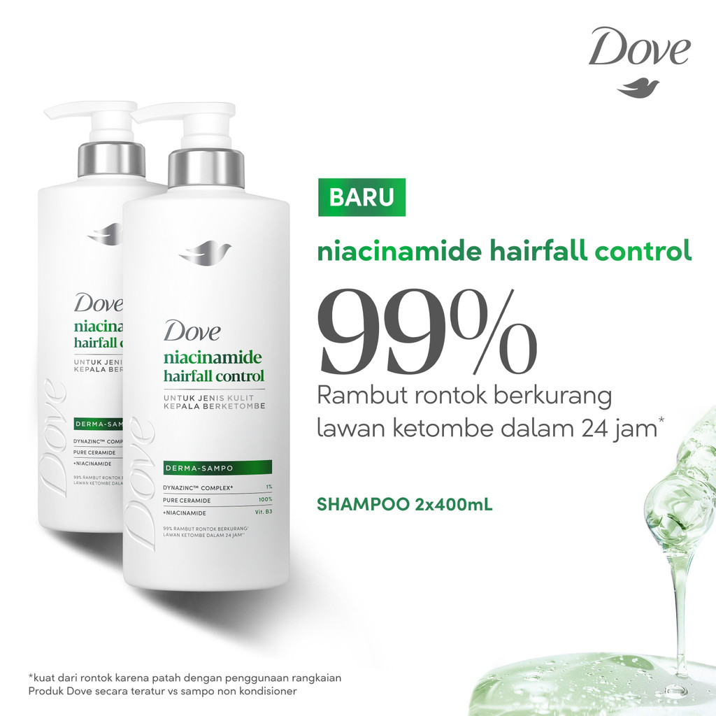 Jual Dove Shampoo Niacinamide Hairfall Control 400mL x2 | Sampo ...