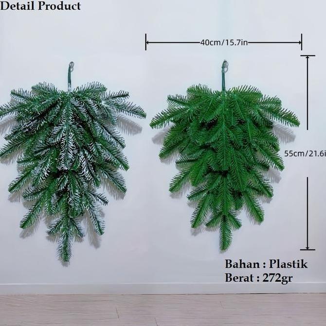 Jual ACC207 Aksesoris Natal Gantungan Pintu Krans Ornamen Daun Akar ...