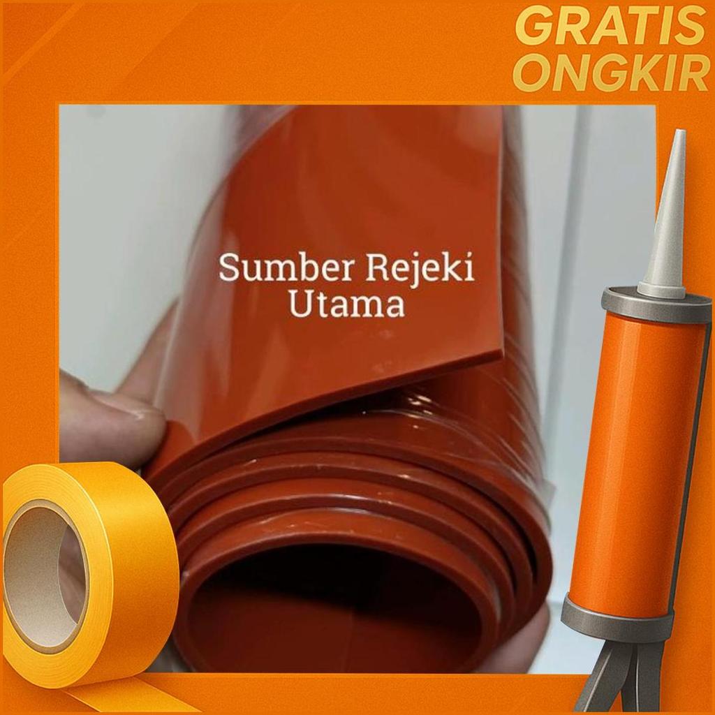 Jual Rubber Sheet Silicone Merah 2Mm X 100Cm X 20Cm ( Karet Siliocne ...