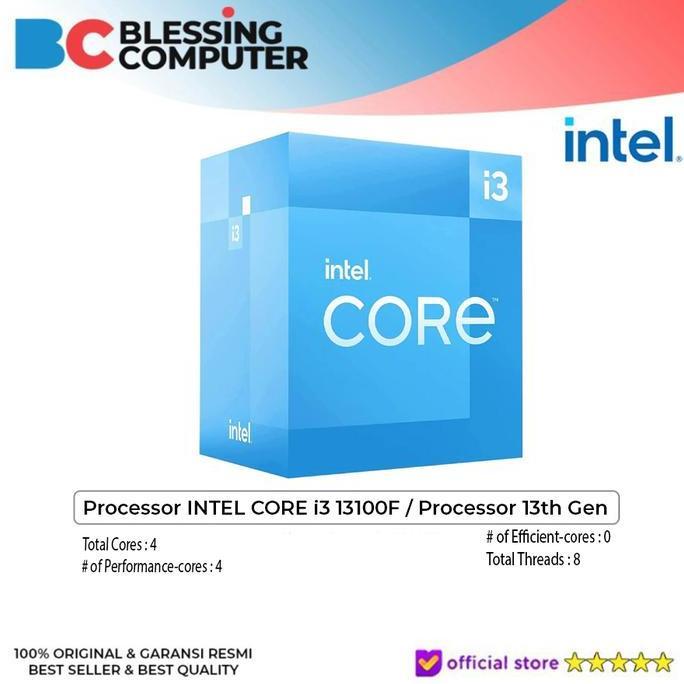 Jual PROCESSOR INTEL CORE I3 13100F / PROCESSOR 13TH GEN ORIGINAL DAN ...