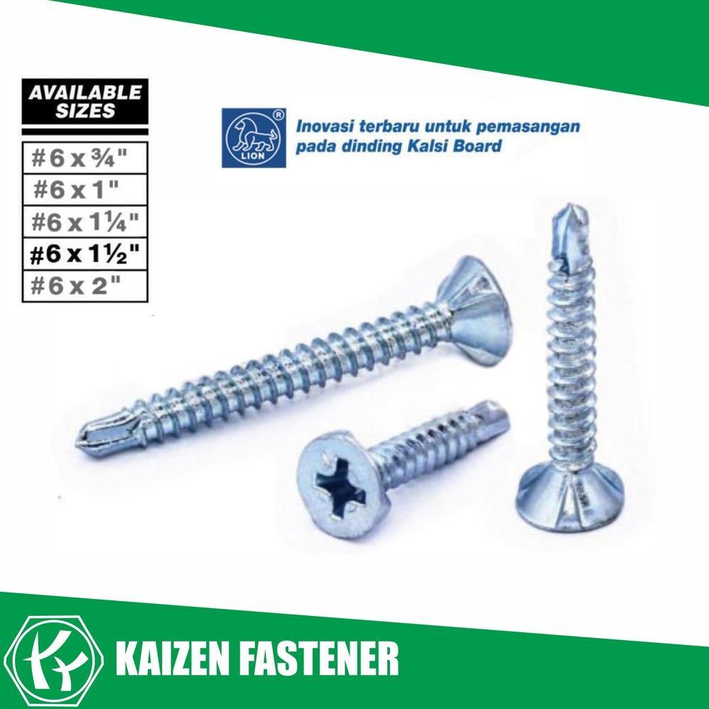 Jual x1duz #6x1,5'' Sekrup GRC SDS #6x38 / kalsiboard / Calci Screw 4cm ...