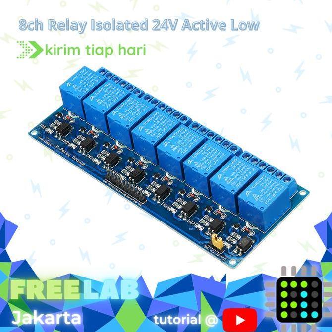 Jual Relay 24V 8 Channel for ARDUIN Active Low 24 VDC Out 250VAC 30VDC ...
