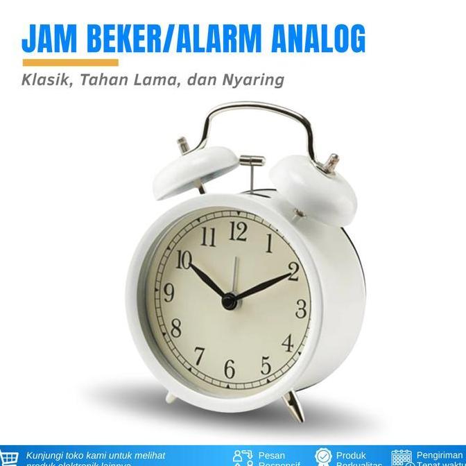 Jual Jam Beker Bunyi Kring Alarm Clock Jam Bulat Analog Minimalis ...