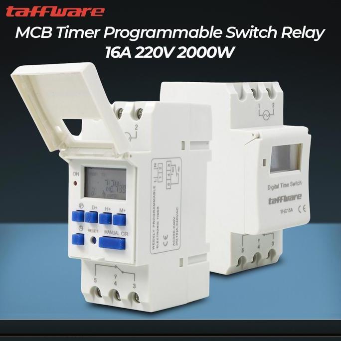 Jual New- MCB Digital Timer 16A 220V 2000W Programmable Switch Relay 20 ...