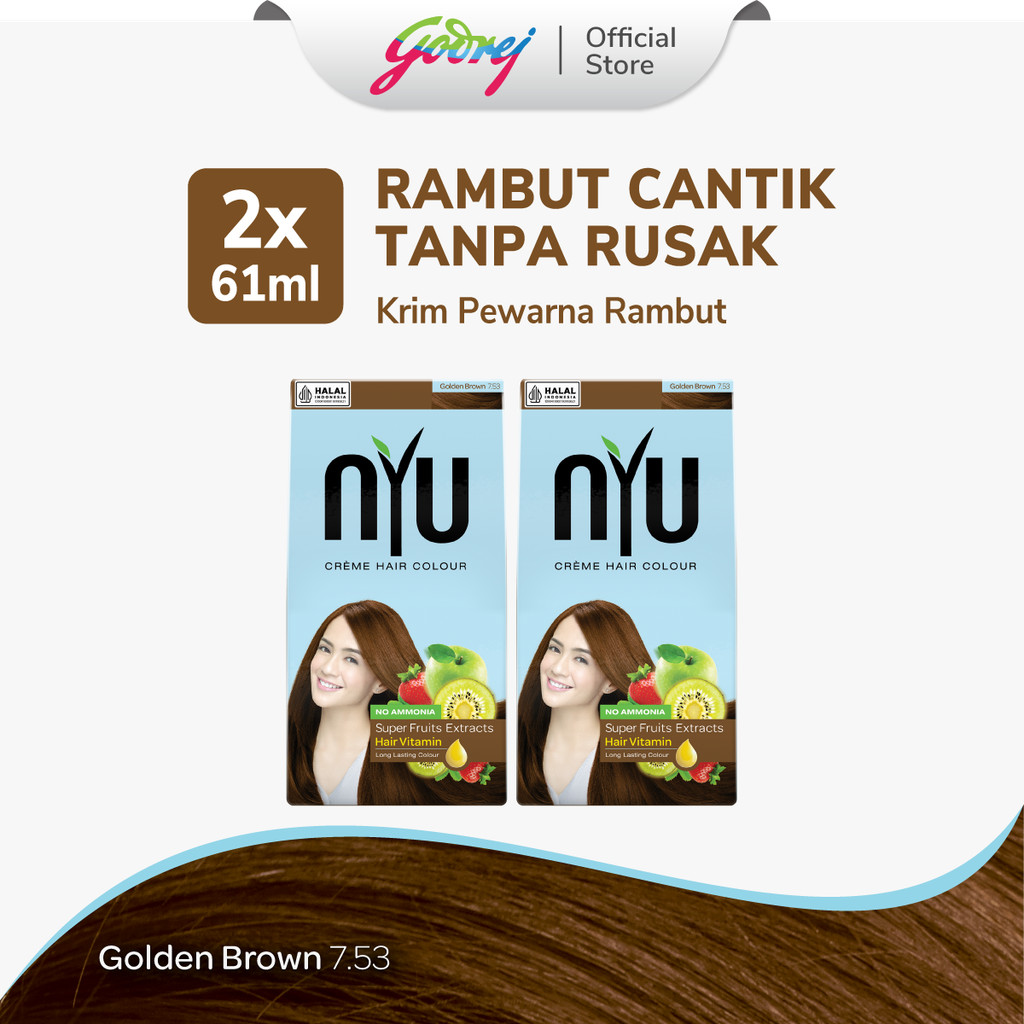 Jual NYU Creme Hair Colour Golden Brown x 2 Pcs - Pewarna Rambut ...