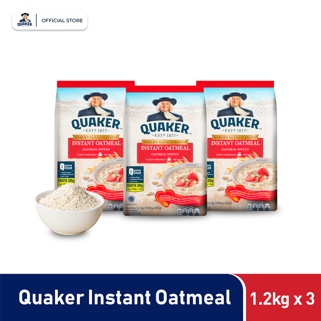 Jual Quaker Instant Oats/Oatmeal - 1200g Triple Pack | Shopee Indonesia