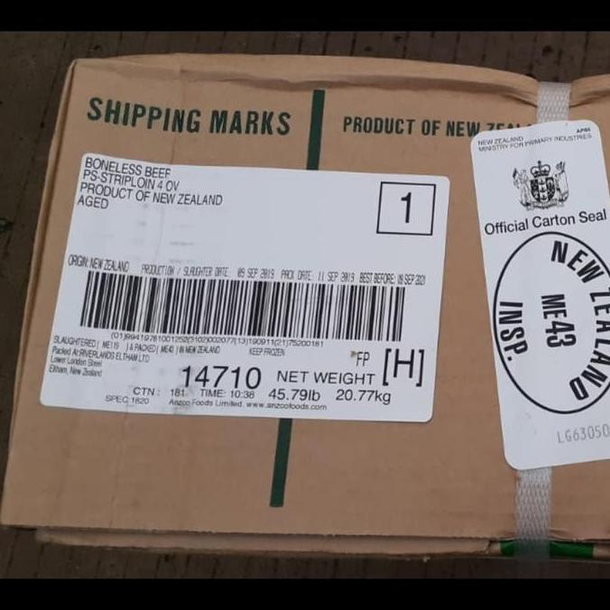 Jual Enyama- New Zealand Prime Steer Sirloin Aged Beef Steak / Nz ...