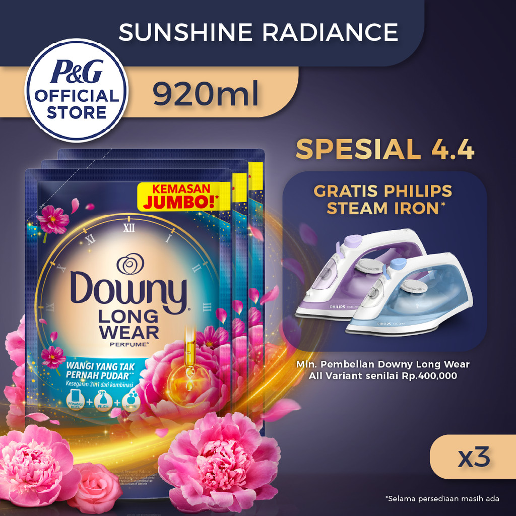 Jual Downy Long Wear - Sunshine Radiance 920ml x3 | Shopee Indonesia