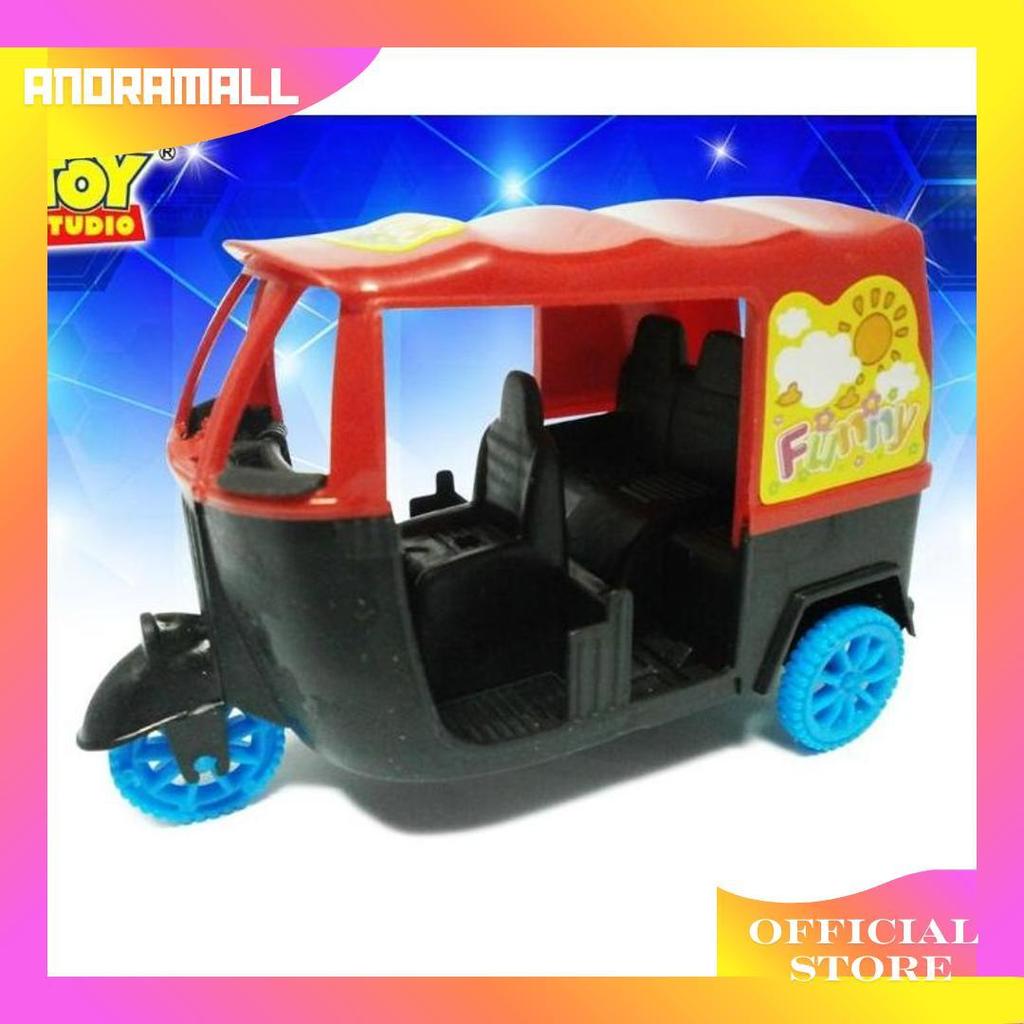 Jual Mainan Anak Jadul Mobil Bemo Pull and Back Mobil Bajai AT COD ...
