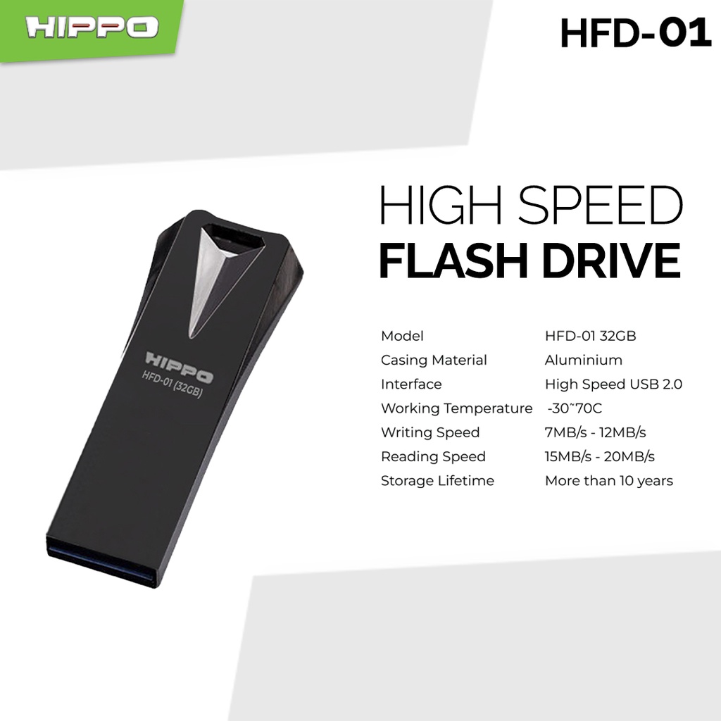 Jual Hippo Flashdisk Metal HFD-01 16GB 32GB USB 2.0 HIGH SPEED Flash ...