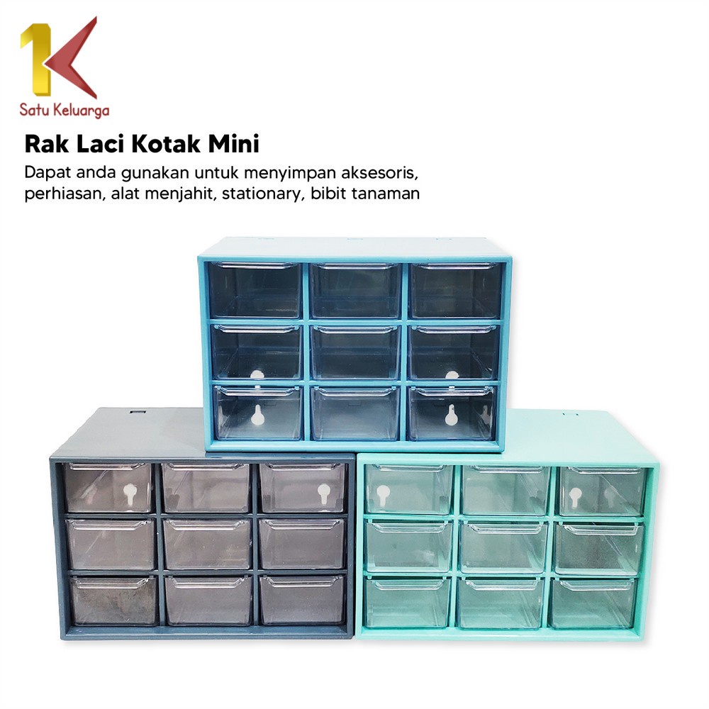 Jual Satu Keluarga Kotak Laci Perhiasan kotak Aksesoris Mini 9 Sekat ...