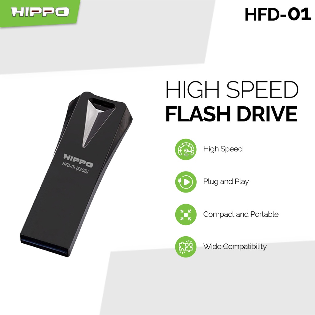 Jual Hippo Flashdisk Metal HFD-01 16GB 32GB USB 2.0 HIGH SPEED Flash ...