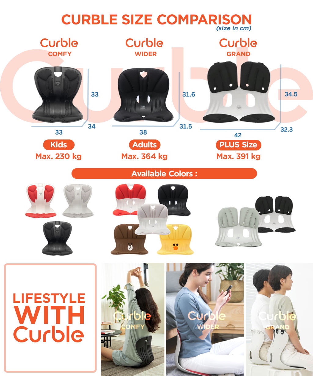 Jual Curble Posture Chair Wider - Black | Shopee Indonesia
