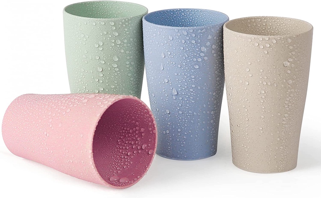 Jual MATOUGUI - Set 4pcs Gelas Bahan Wheat Plastik Tahan Pecah Cangkir ...