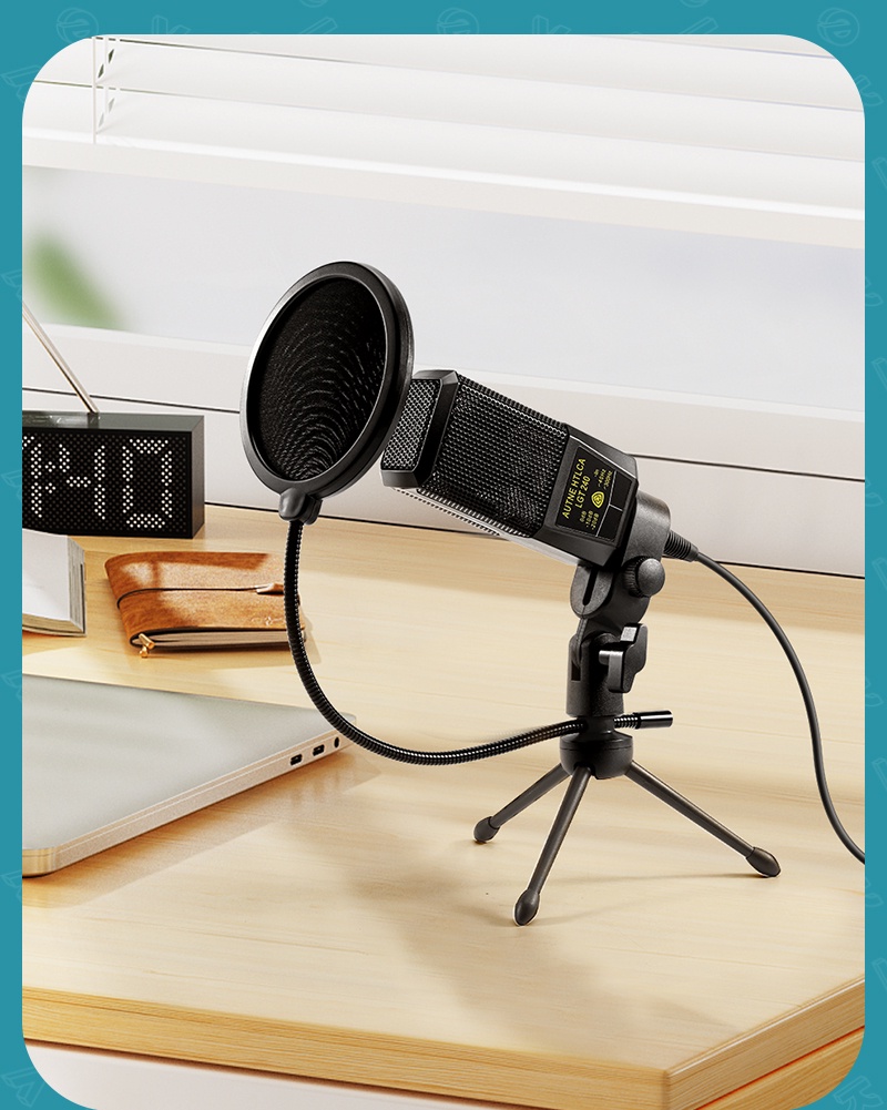 Jual (HOT) KIVEE Microphone Condenser with Tripod Stand & Pop Filter ...