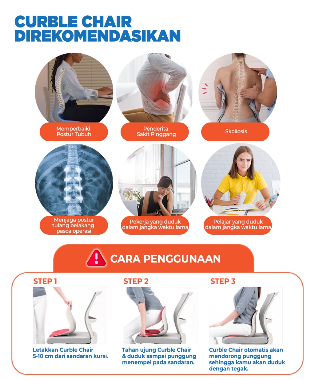 Jual Curble Posture Chair Wider - Grey | Shopee Indonesia