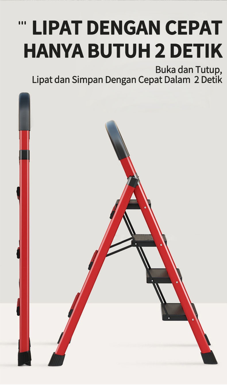 Jual 3-6 Step Tangga Lipat Multifungsi / Baja Karbon Tebal Anti Licin ...