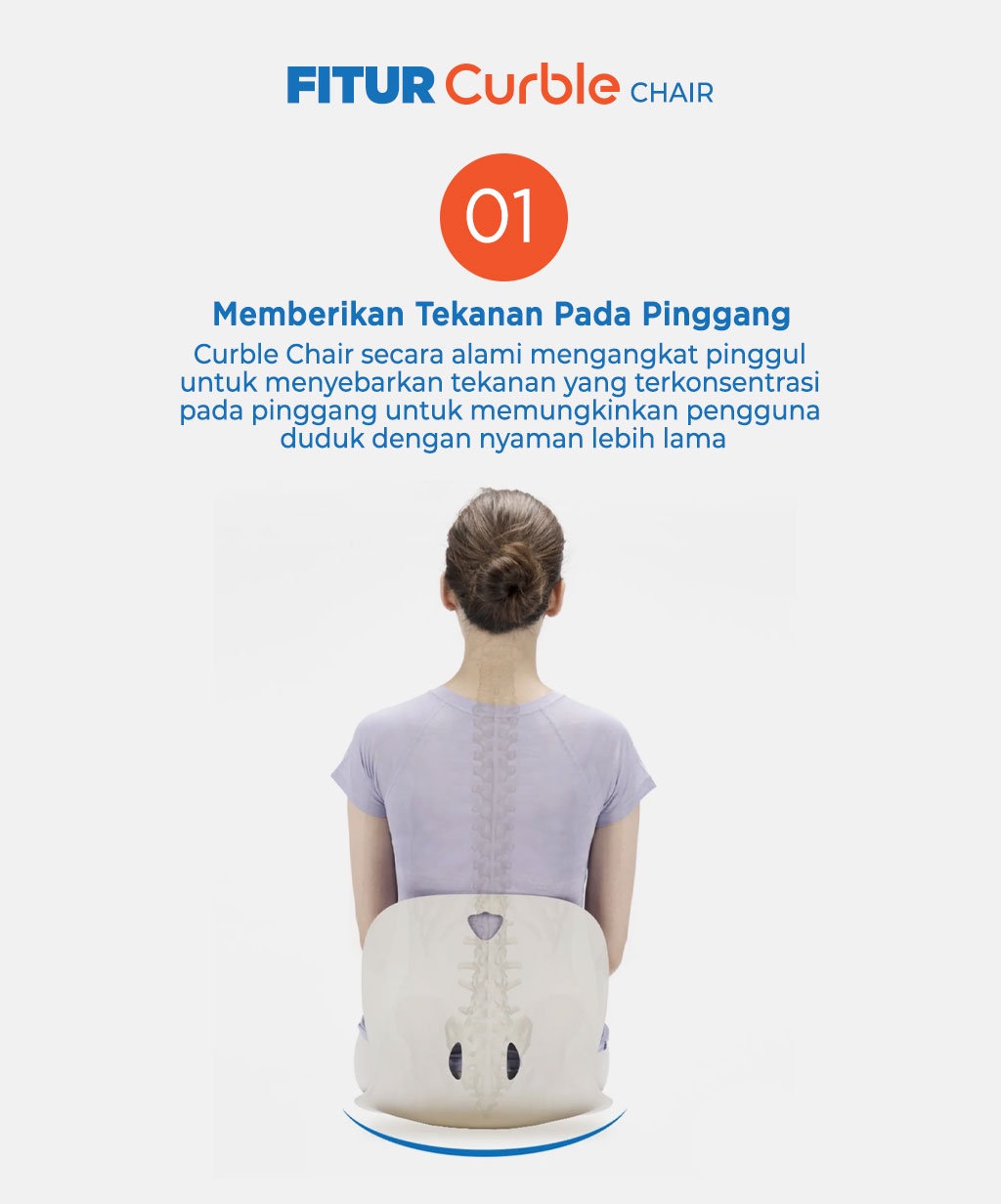 Jual Curble Posture Chair Wider - Grey | Shopee Indonesia