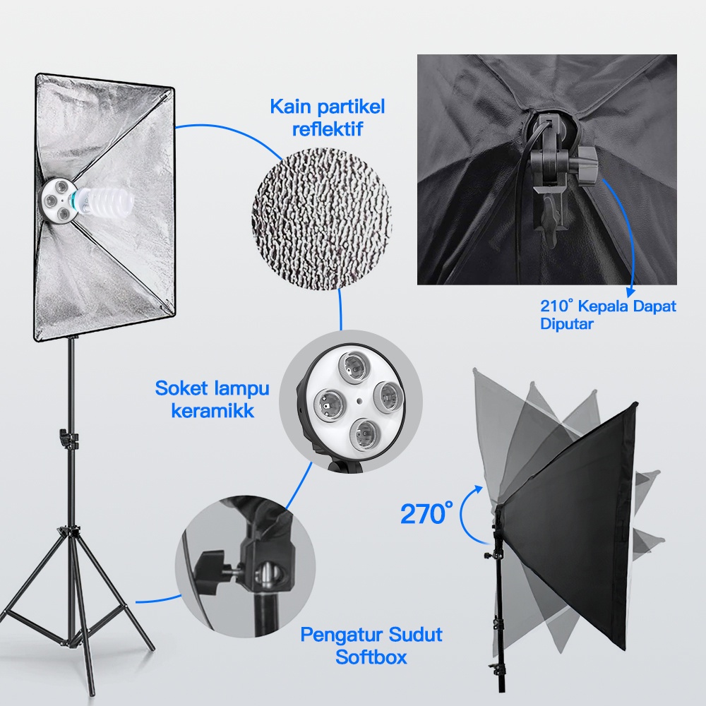 Jual 【NEW】Softbox Lighting Studio Original/Paket Studio Foto Light ...