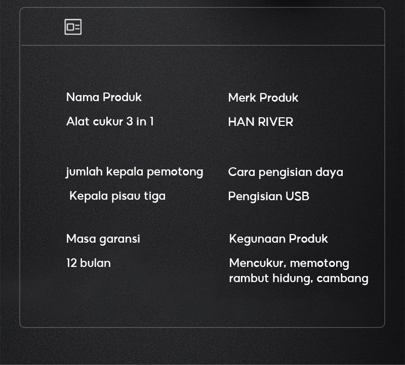 Jual HAN RIVER alat cukur jenggot HRTXD02 Alat cukur rambut elektrik ...