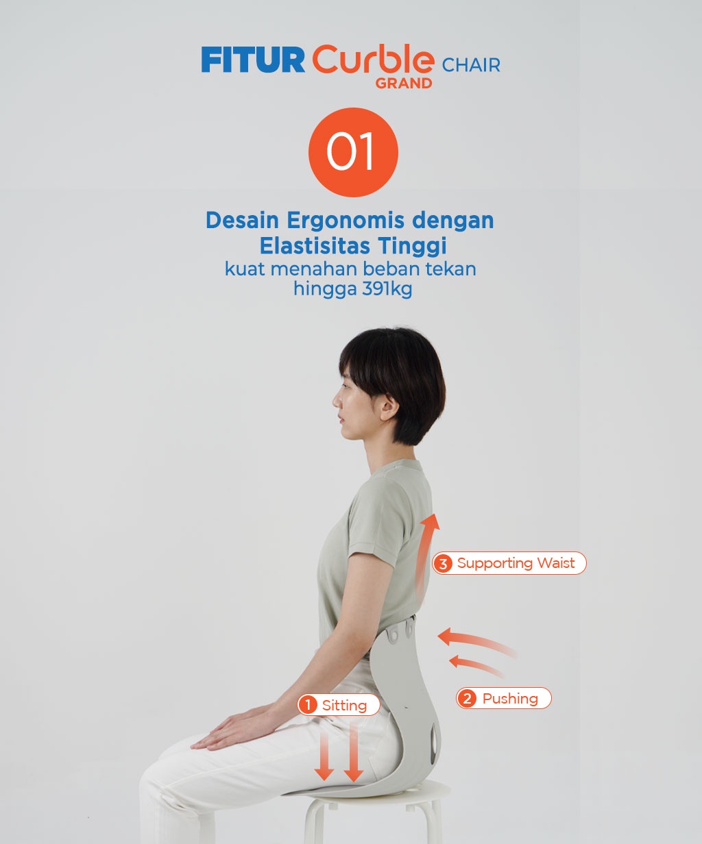 Jual Curble Posture Chair Grand - Grey | Shopee Indonesia
