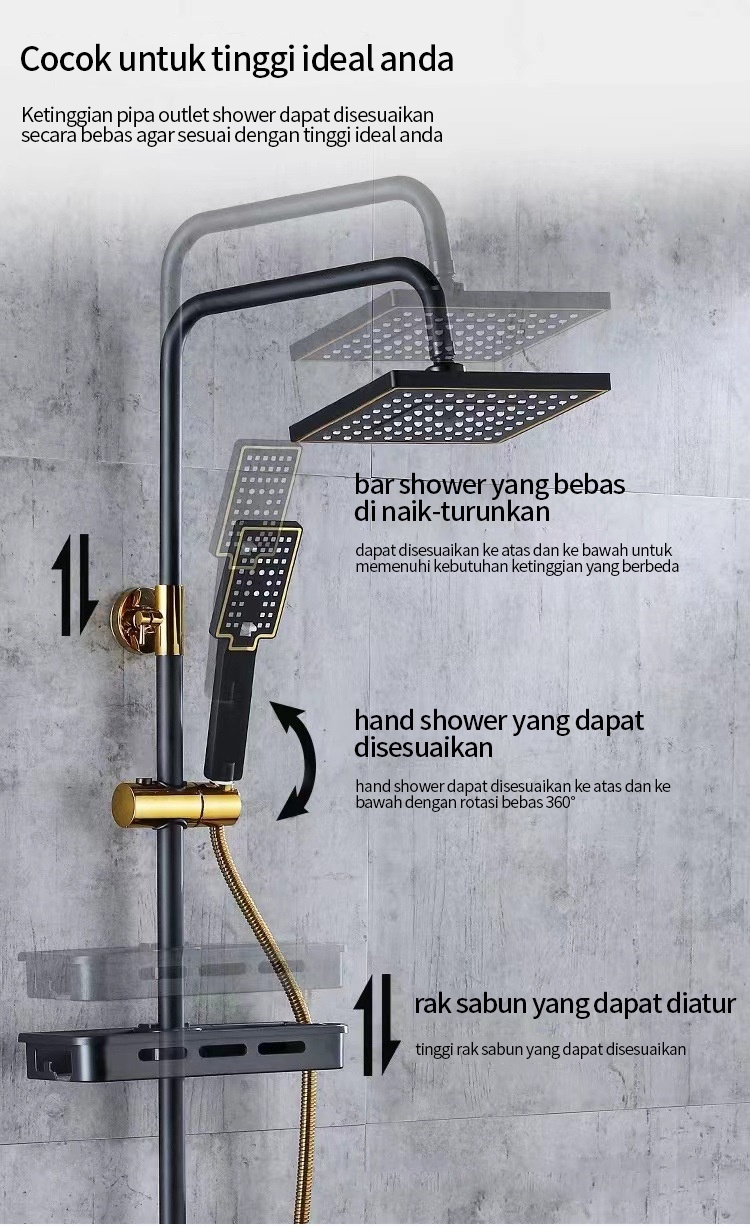 Jual Shower Kamar Mandi Set (4 in 1) Dengan Sprayer Faucet Sprayer ...