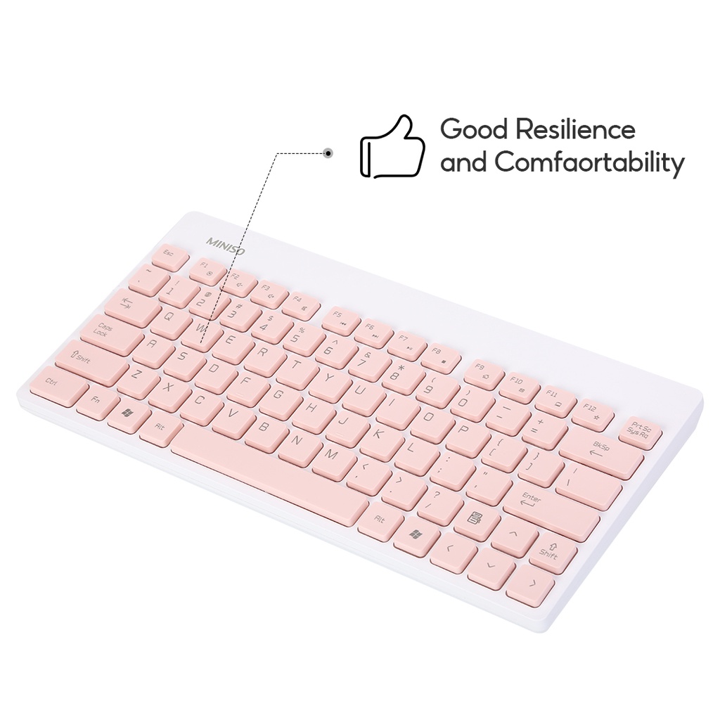 Jual MINISO Set Keyboard dan Mouse Wireless Mini Computer Laptop Combo ...