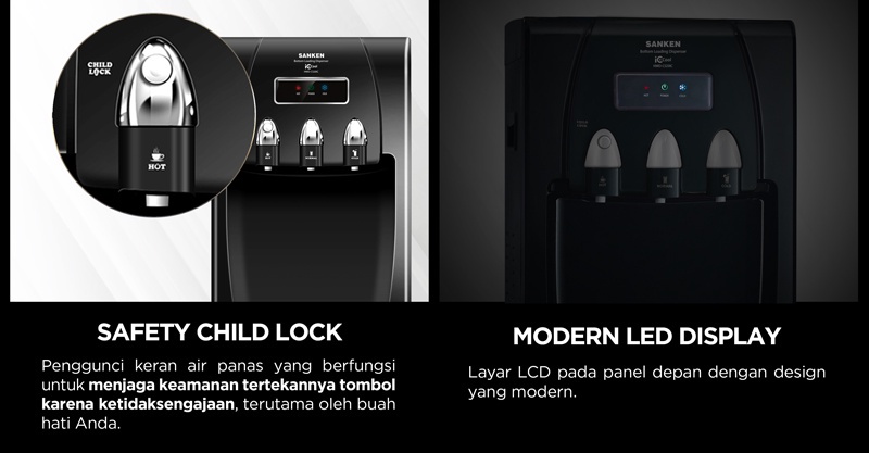 Jual Sanken Dispenser Galon Bawah HWD-C523IC Hitam Bottom Loading ...