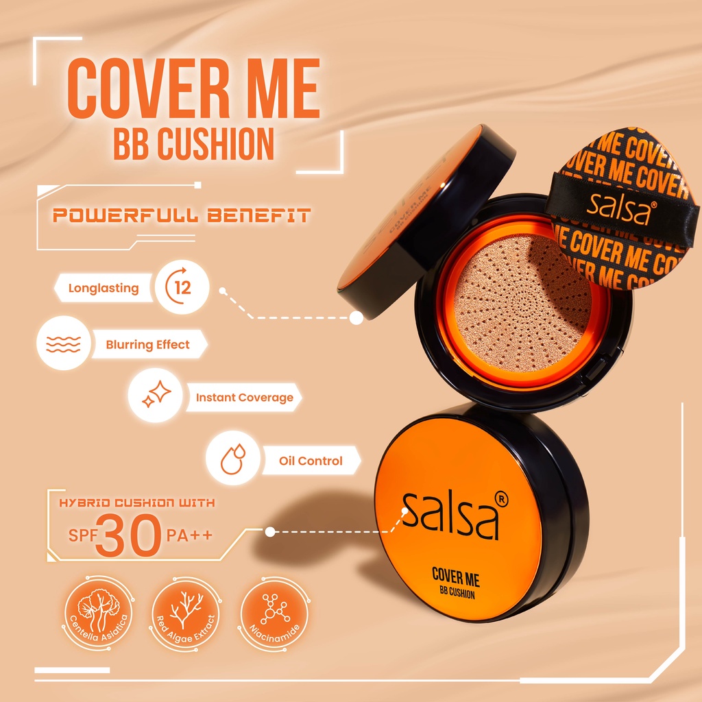 Jual [REFORMULA] SALSA Cover Me BB Cushion - Semi Matte with Red Algae ...