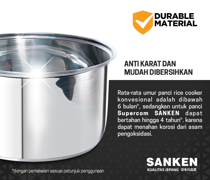 Jual Sanken Rice Cooker 1 Liter SJ-203BK Magic Com Hitam | Shopee Indonesia