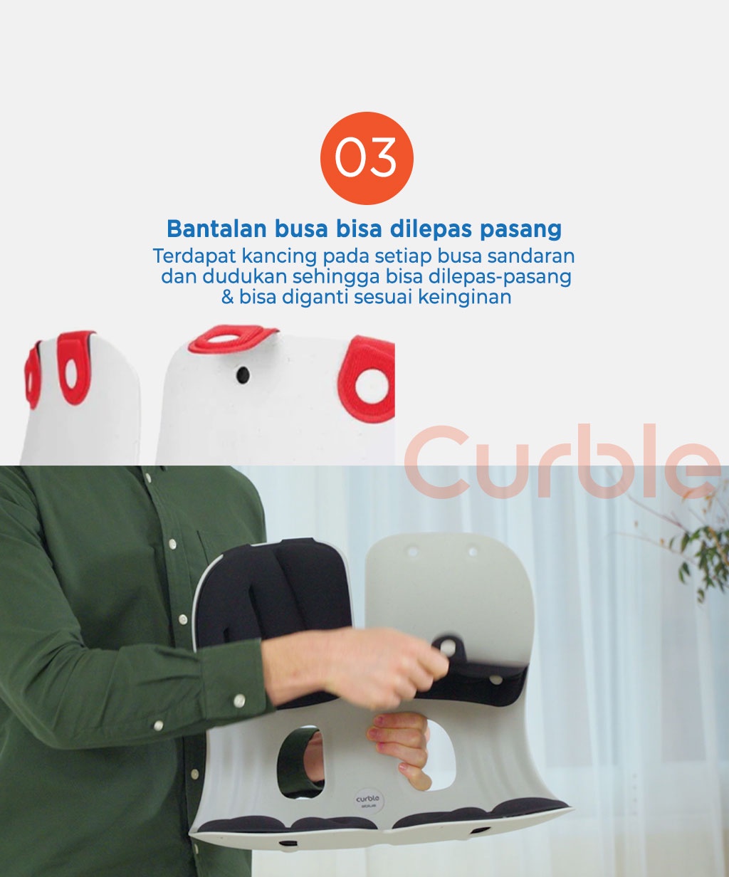 Jual Curble Posture Chair Grand - Grey | Shopee Indonesia