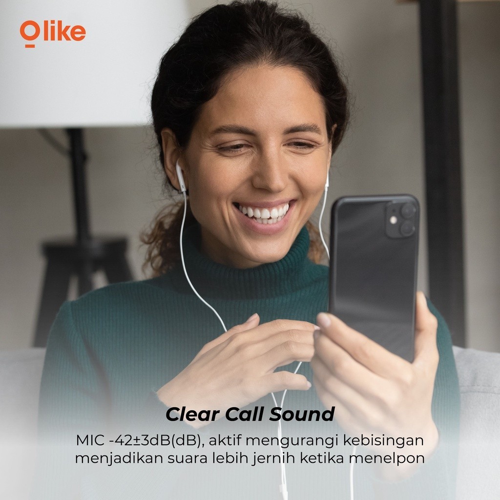 Jual Olike Mic E12 Wired Earphone Handsfree Headset Lightning Iphone ...