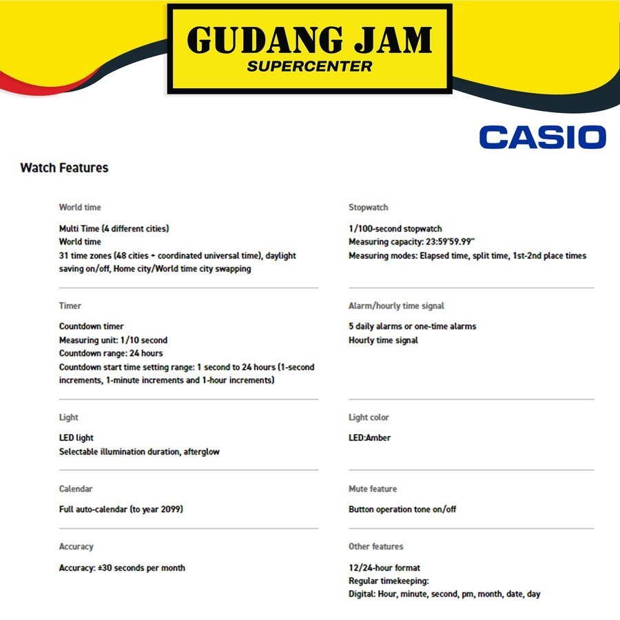 Jual Casio General AE-1000W-1AVDF AE-1000W-1A AE 1000W AE 1000 AE1000W ...