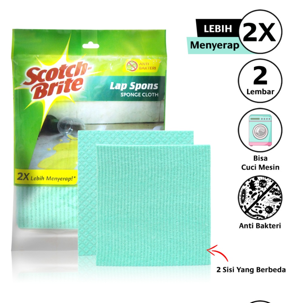 Jual 3M™ Scotch-Brite® Lap Spons, Daya serap tinggi dan tahan lama, 1 ...