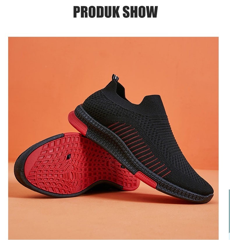 Jual Leedoo Slip On Pria Sepatu Olahraga Casual Sneakers Running Sport Shoes Hitam Kekinian ...