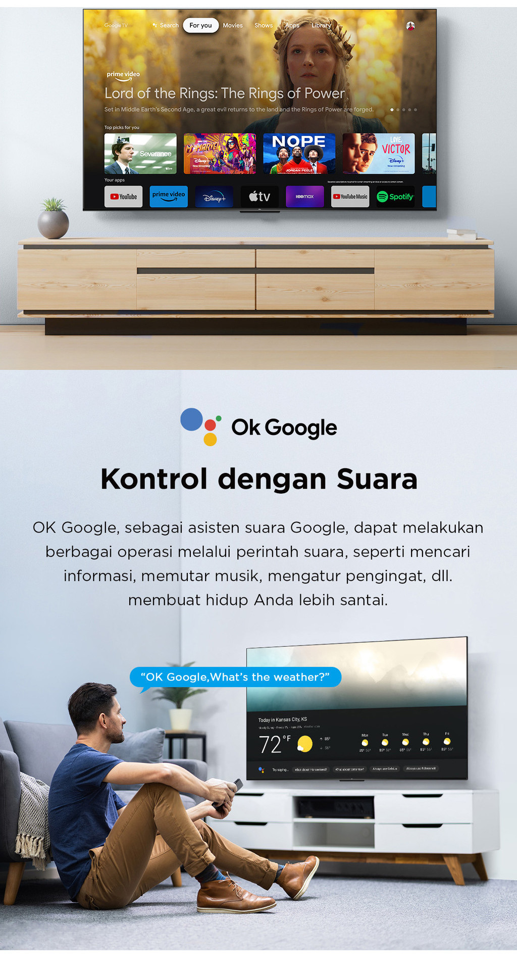 Jual [4K Big Google TV] TCL 75 Inch V6B - Smart UHD - T-Screen - Dolby Audio - HDR10 - AiPQ ...