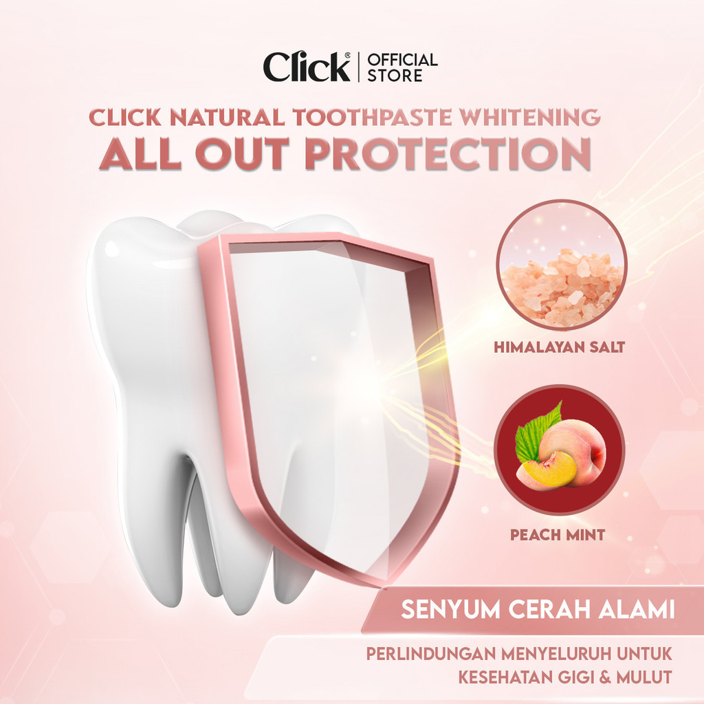 Jual Click Natural Toothpaste Whitening + All Out Protection - Pasta ...
