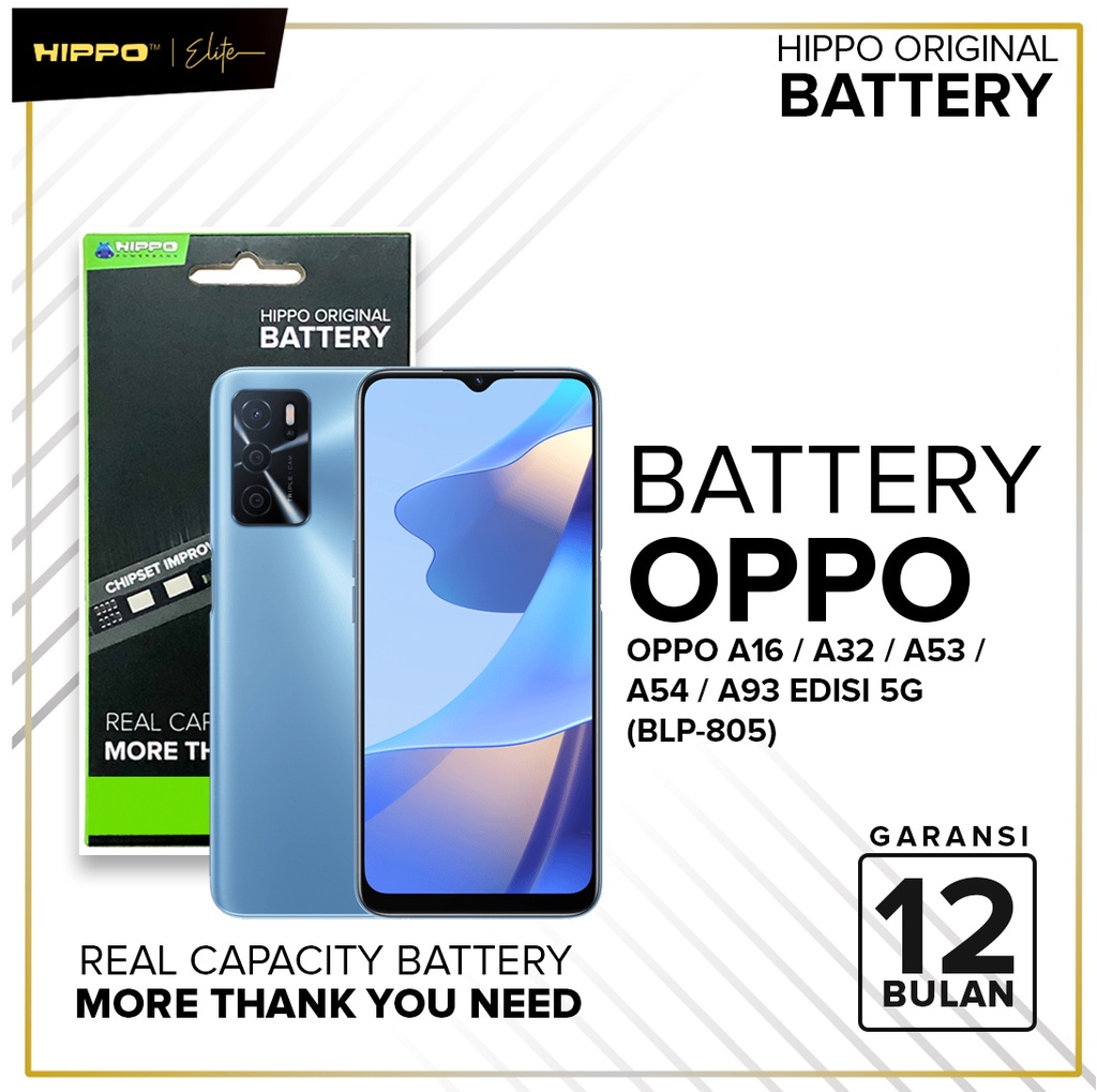 Jual Hippo Baterai OPPO BLP-805 | A16 2021 5000mAh | A32 A33 2020 | A53 ...