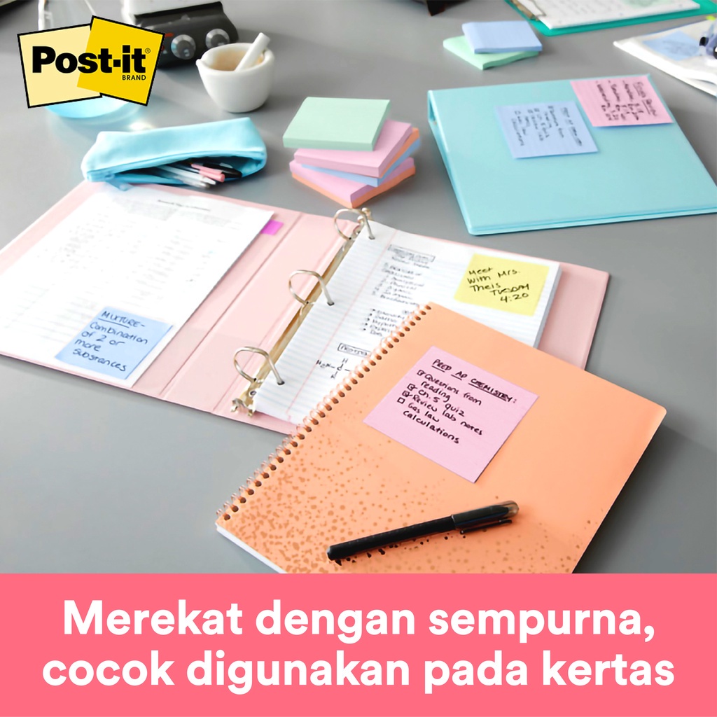 Jual Post-it® Original Notes Cube, 3x3”, Pastel Colors, 225 sheets/pack ...