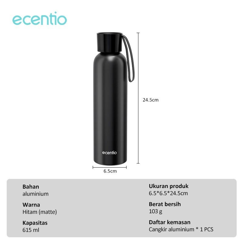 Jual ecentio botol 750ml-1000ml aesthetic Sports outdoor botol minum ...