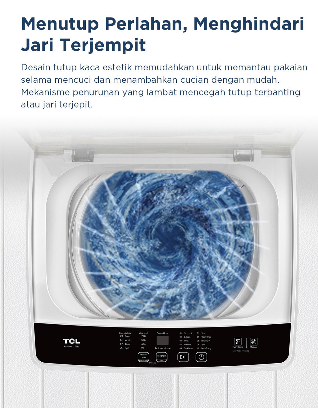 Jual TCL Mesin Cuci 1 Tabung - Top Loading 7 KG - Honeycomb Crystal ...