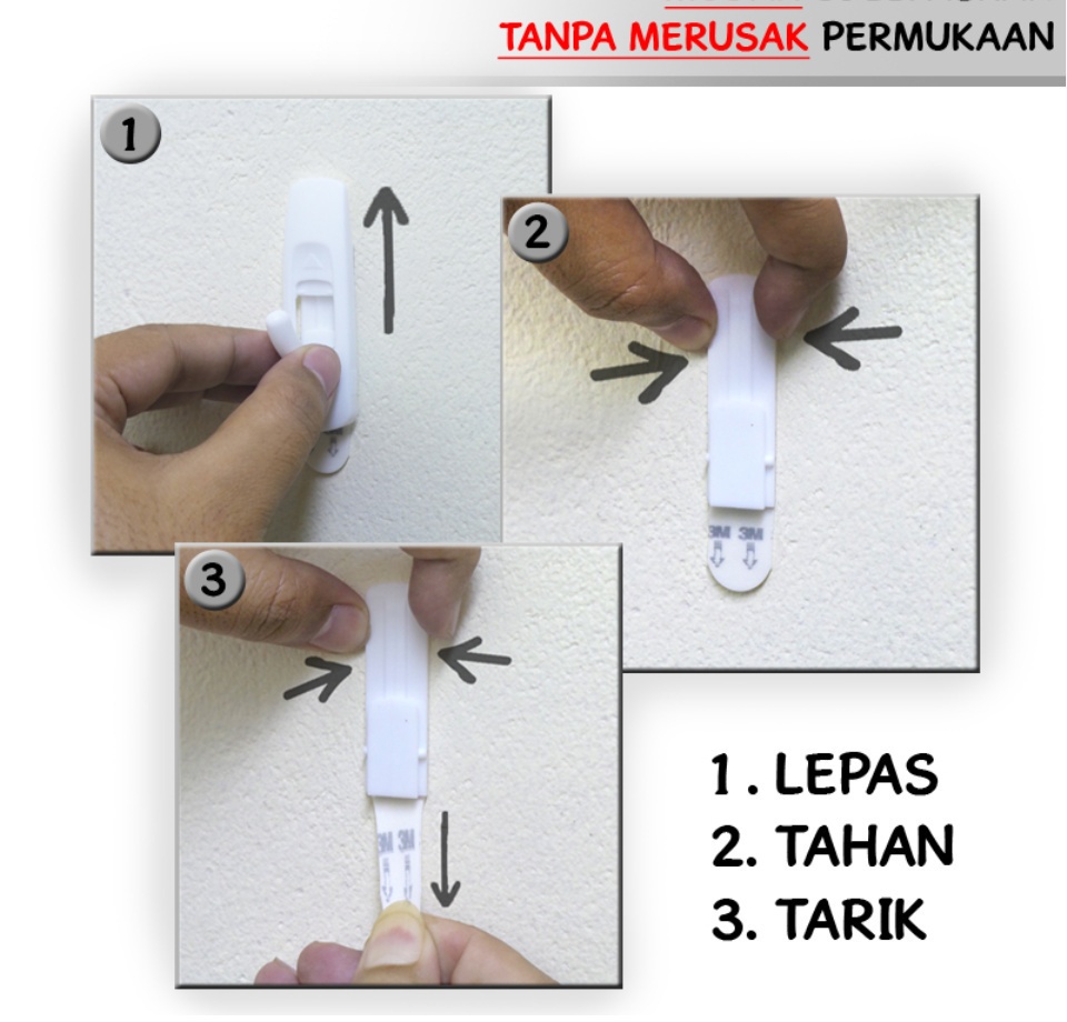 Jual 3M™ Command™ Medium Utility Hook, 17001, Menahan hingga 1.3kg, 1 pak, Medium, Untuk ...