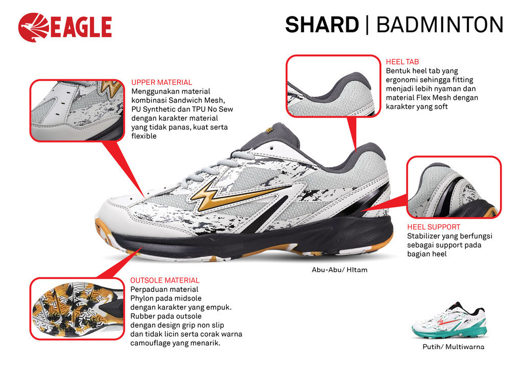 Jual Eagle Sepatu Badminton Shard - Badminton Shoes | Shopee Indonesia